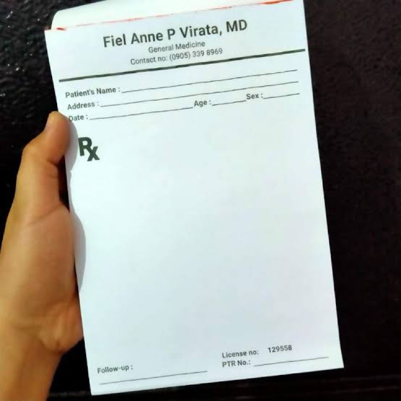 CUSTOMIZED PRESCRIPTION PAD AND MEDICAL CERTIFICATE | Shopee Philippines