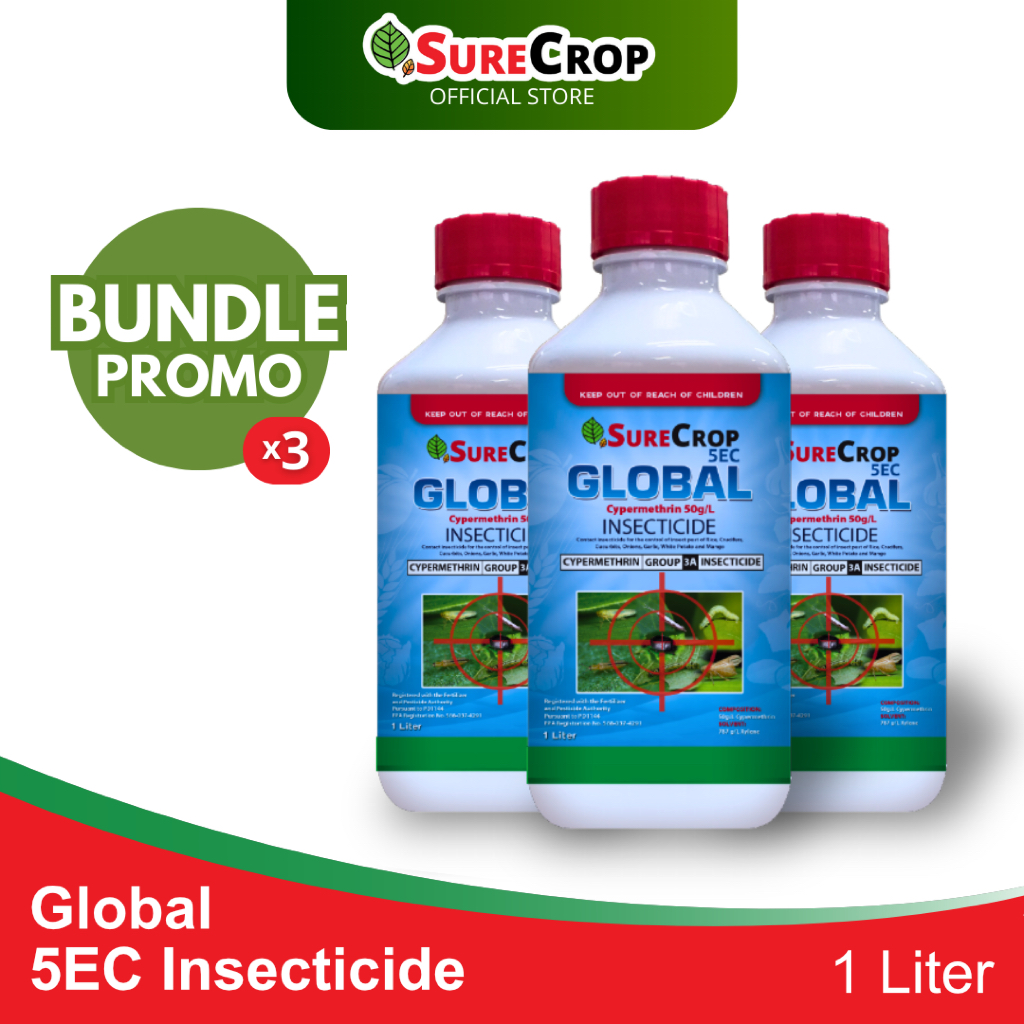Global 5 EC Cypermethrin Insecticide, Sure Crop (1L x 3) | Shopee ...