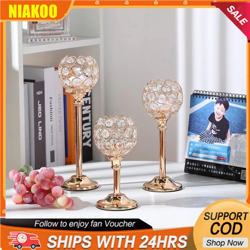 Crystal Tea Light Candle Holder Set Romantic Dinner Table Sparklers ...