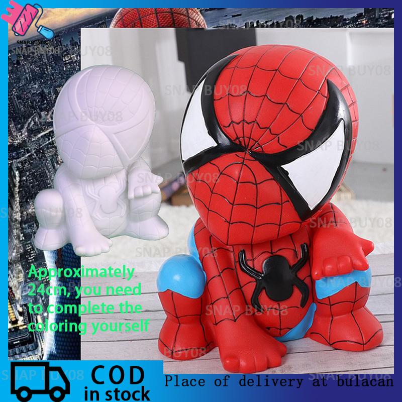 SNAP BUY08 DIY coloration white Spider-Man piggy bank material Drop ...
