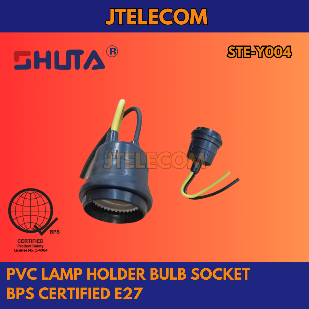 SHUTA PVC LAMP HOLDER BULB SOCKET E27 BPS CERTIFIED STE-Y004 | Shopee Philippines