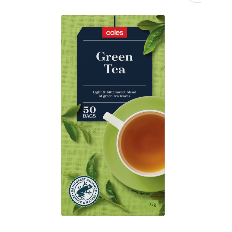 Coles Green Tea Bags 50 pack | 75g (2026) | Shopee Philippines