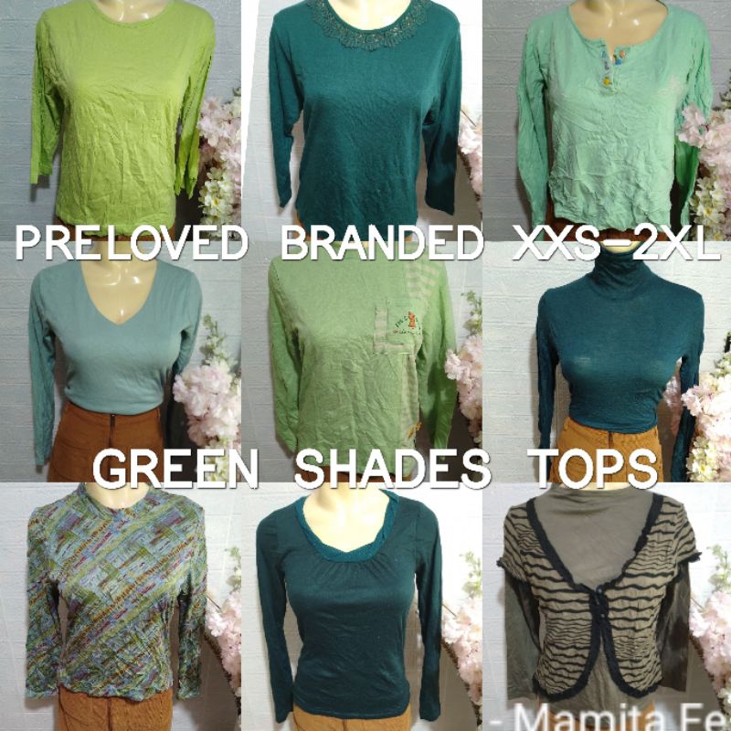 PRELOVED GREEN SHADES TSHIRTS BLOUSES LONGSLEEVES TOPS BRANDED | Shopee ...