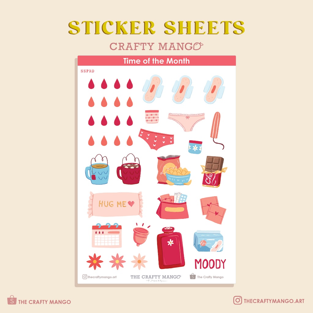 Period Tracker Sticker Sheet | journaling planner bujo notebook | SSPRD ...