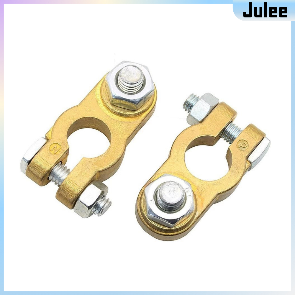 2Pcs Car Battery Terminal Connector Positive Negative For Car Copper ...