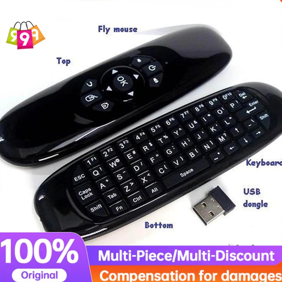 C120 Air Mouse With Keyboard USB 2.4Ghz Wireless Mini Gyroscope Remote Fly Air Mouse TV Remote ...
