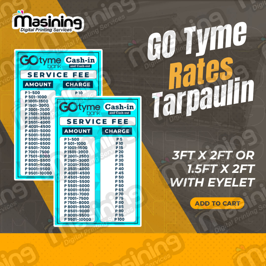 Go Tyme Rates Business Signage Tarpaulin | Shopee Philippines