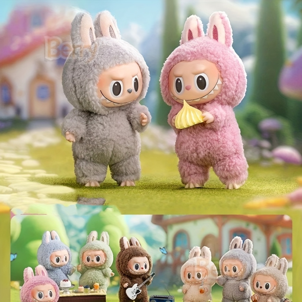 Labubu Keychain Popmart Labubu Sitting Party Series Vinyl Face Plush ...