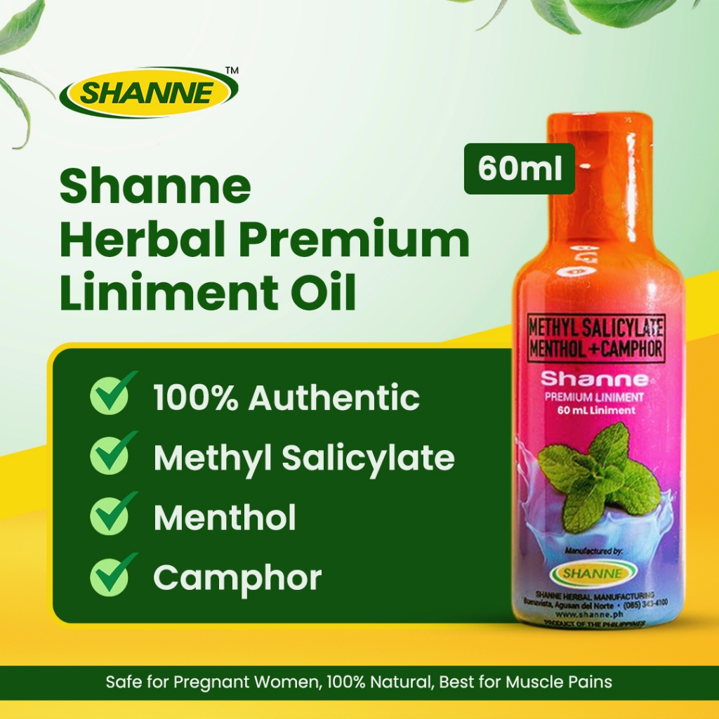 Shanne Herbal Premium Liniment Oil –60ml– 100% Authentic with Methyl ...