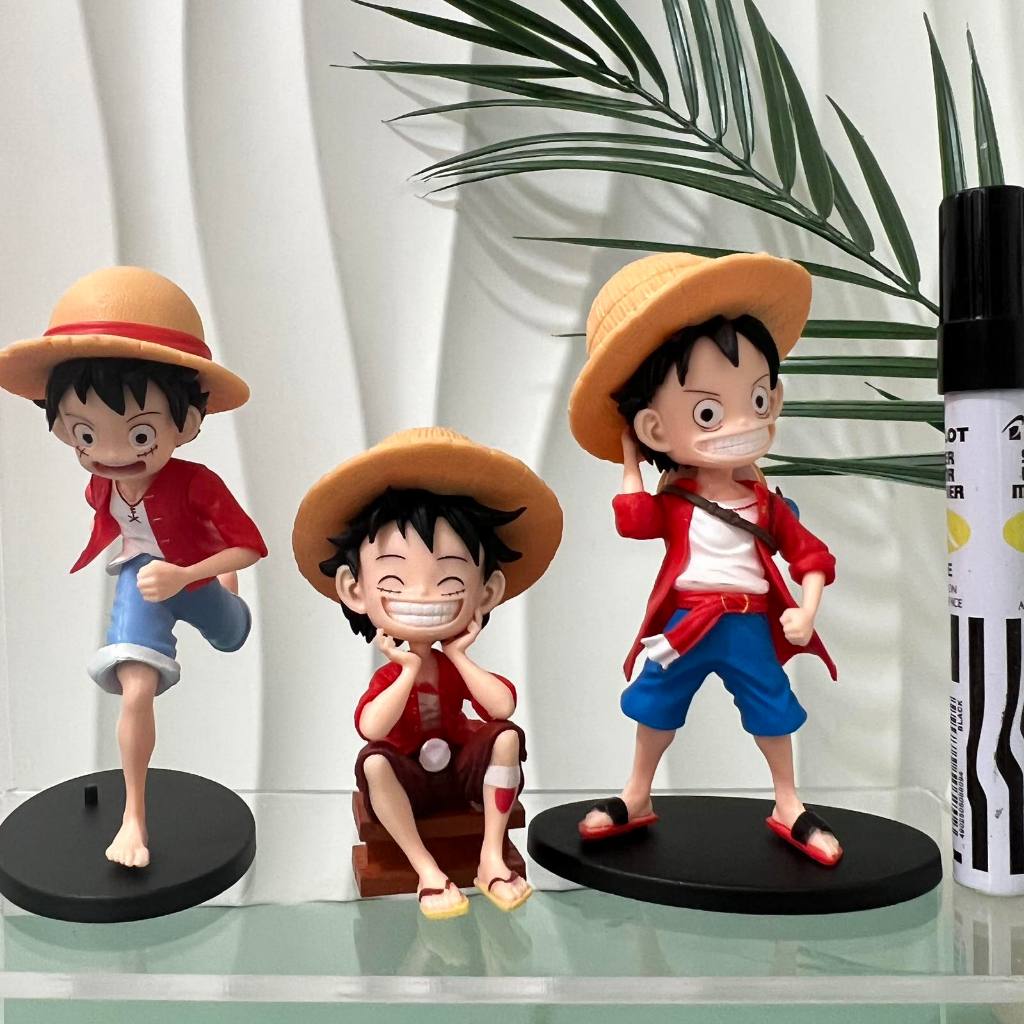 One Piece Luffy Monkey D. Luffy Set of 3 Big Head Kid Luffy Cute ...