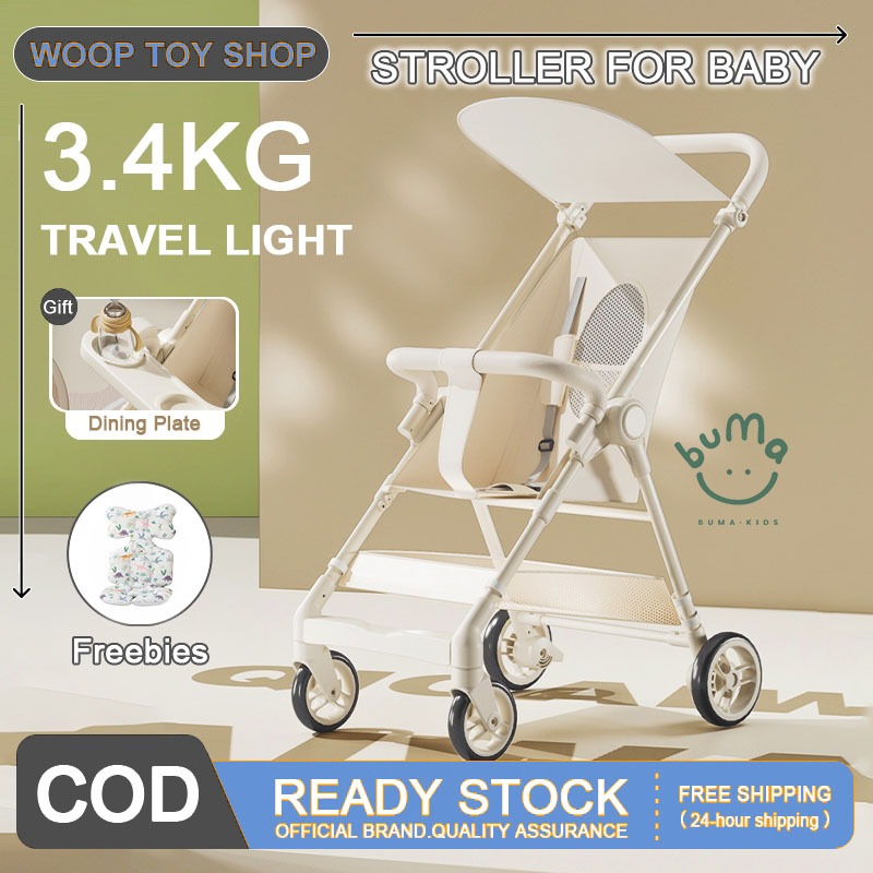 BUMA KIDS Foldable Stroller Lightweight Stable Soft Seat Hand Push For ...