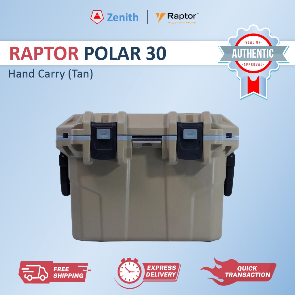 Raptor Cooler Polar Hand Carry 30 Camping Ice and Water Cooler Box 30 ...
