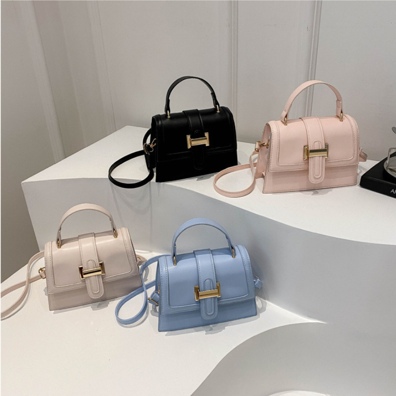 Korean fashion shoulder bag leather handbag Small square bag cute sling ...