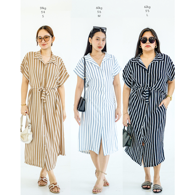 ALISON BEL: Elizabeth Dress in Stripes | Shopee Philippines
