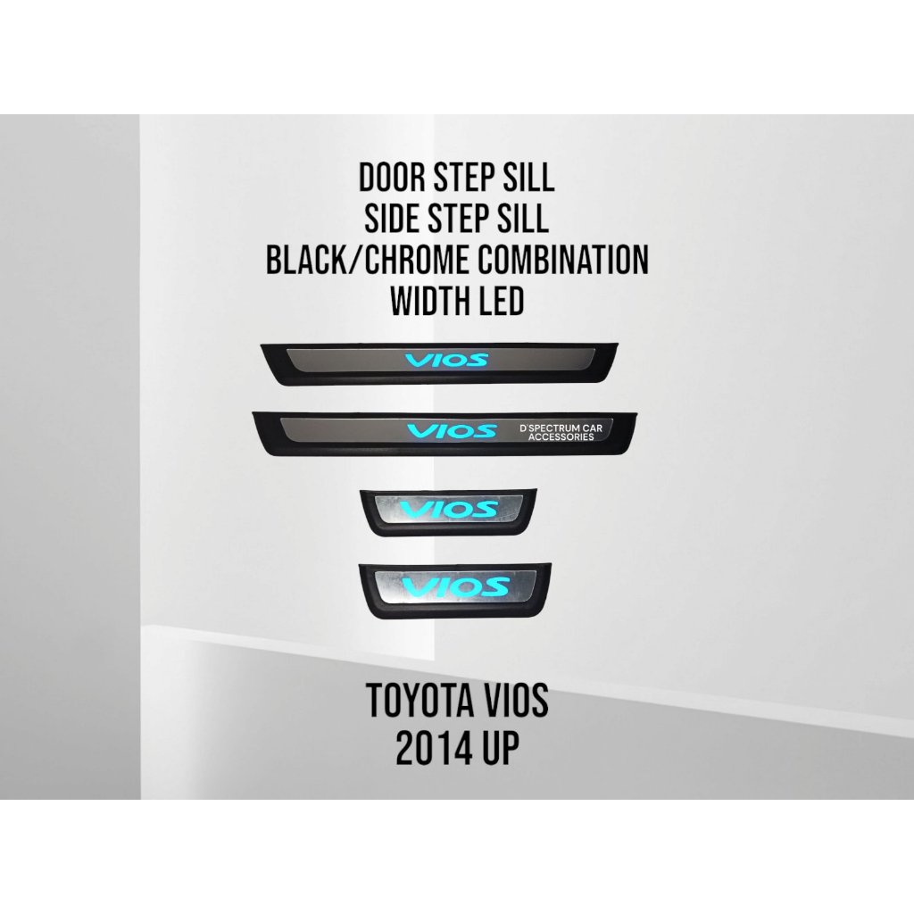 DOOR STEP SILL/SIDESTEP SILL BLACK/CHROME COMBINATION WITH LED FOR ...