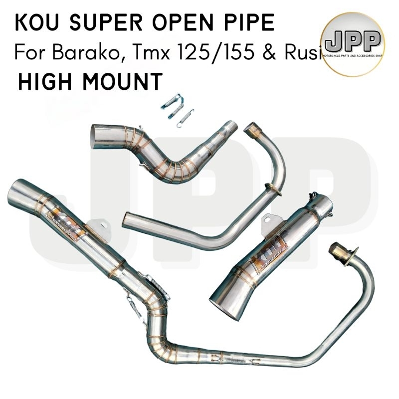 SUPER OPEN PIPE FOR BARAKO, TMX 125/155 & RUSI KOU TITANIUM EMBLEM ...