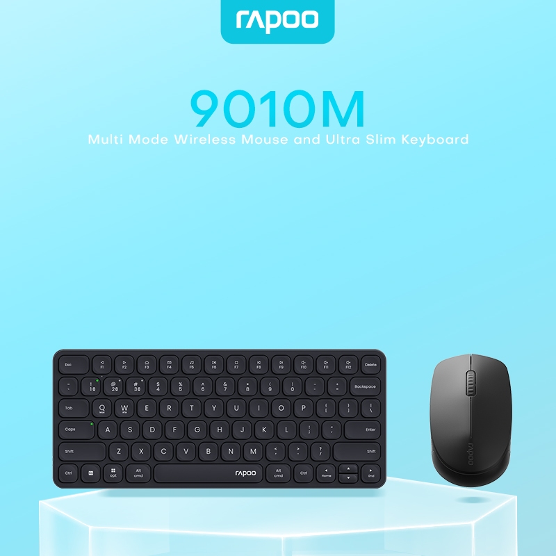 Rapoo 9010M Multi Mode Wireless Mouse And Ultra Slim Keyboard 1300 DPI ...