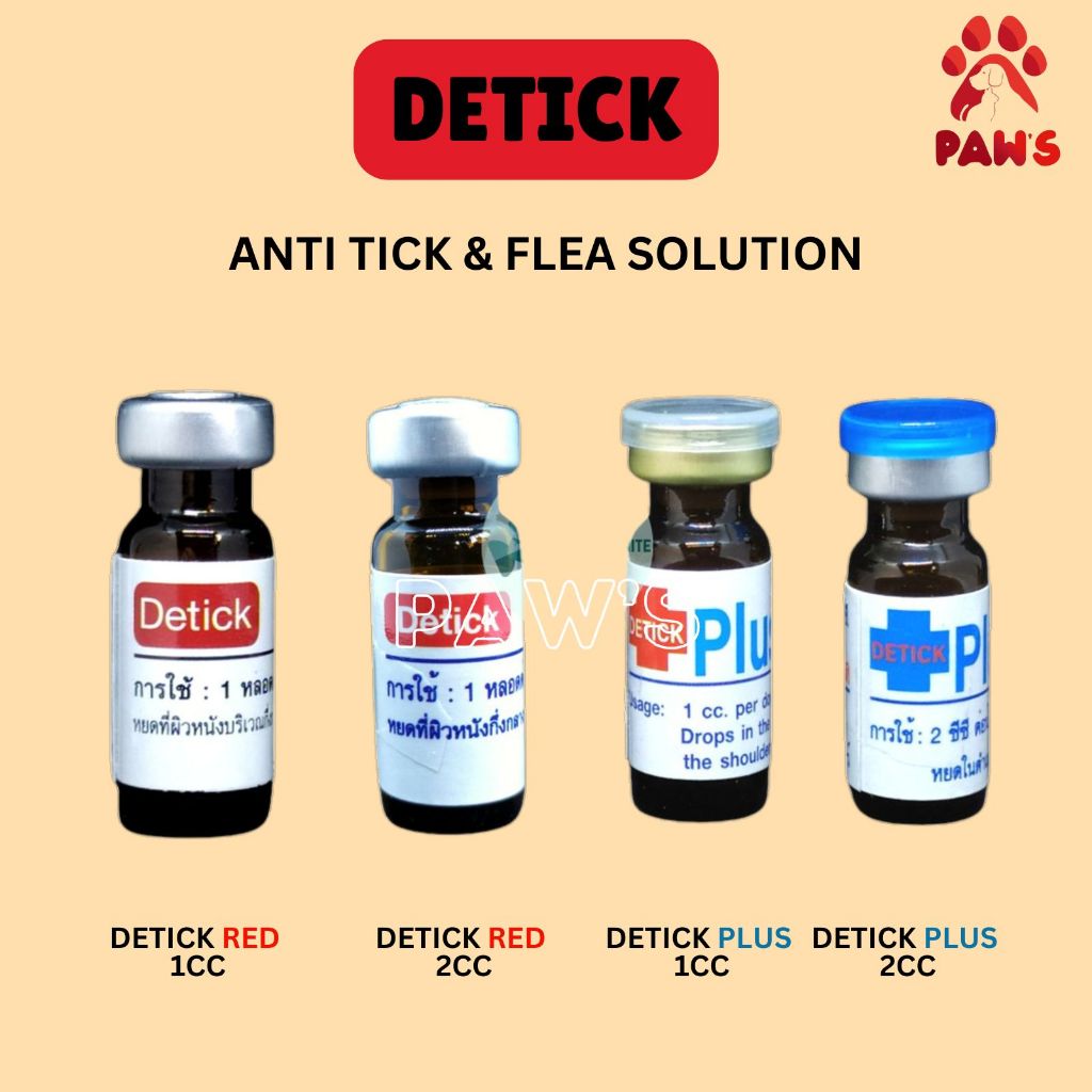 Detick 1cc 2cc Detick Red Detick Plus Blue Anti ticks and Fleas for Dog ...