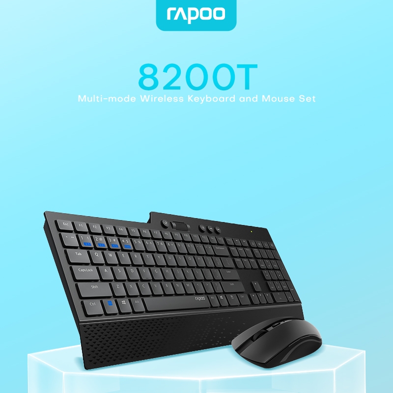 RAPOO 8200T Bluetooth 3.0 Multi-mode 2.4G Wireless Keyboard and Mouse ...