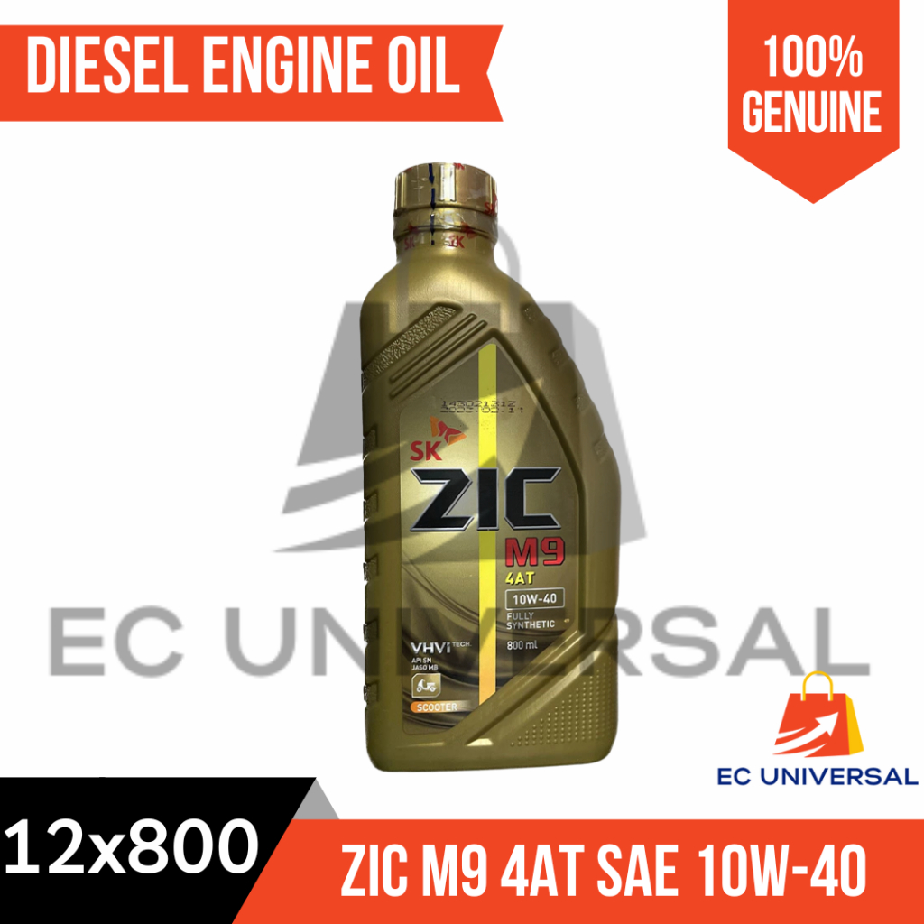 SK ZIC M9 4AT 10W-40 12X800ml Box Fully Synthetic Scooter Engine Oil ...