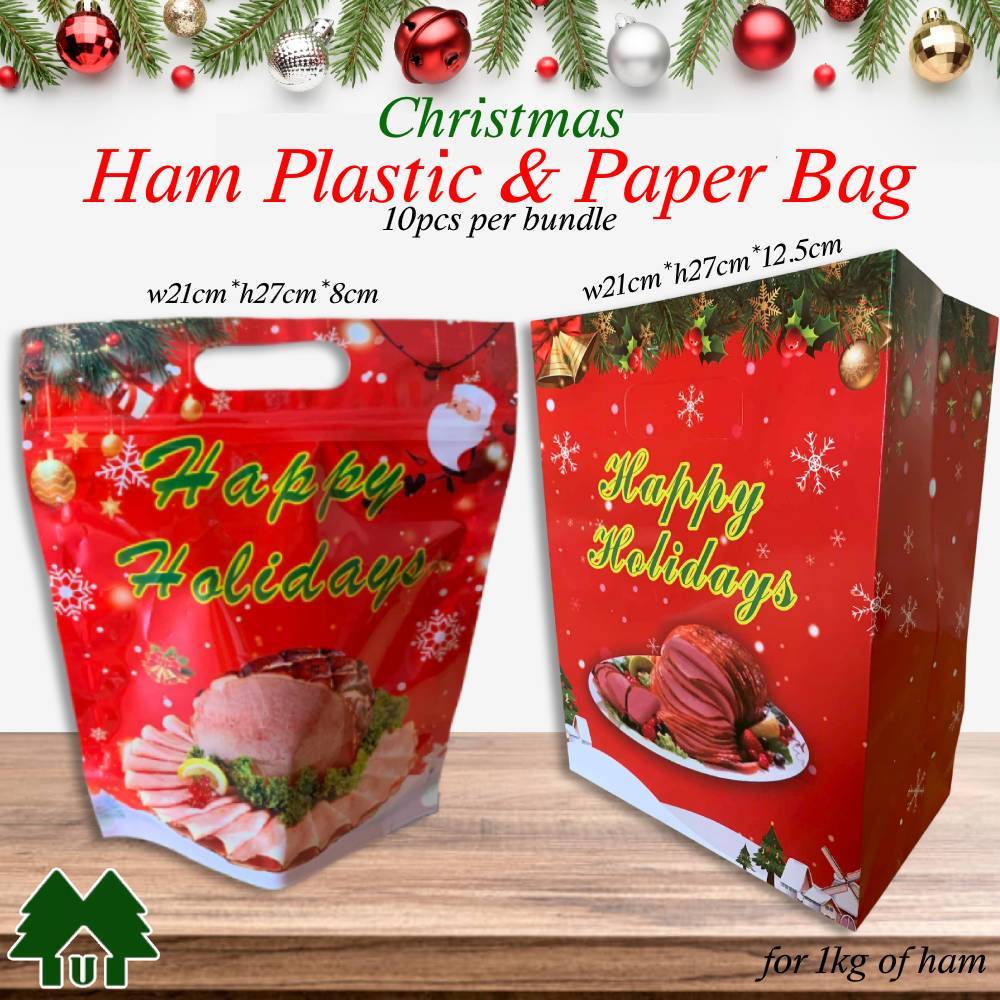 10pcs per bundle CHRISTMAS HAM PAPER BAG and HAM PLASTIC BAG | Shopee ...
