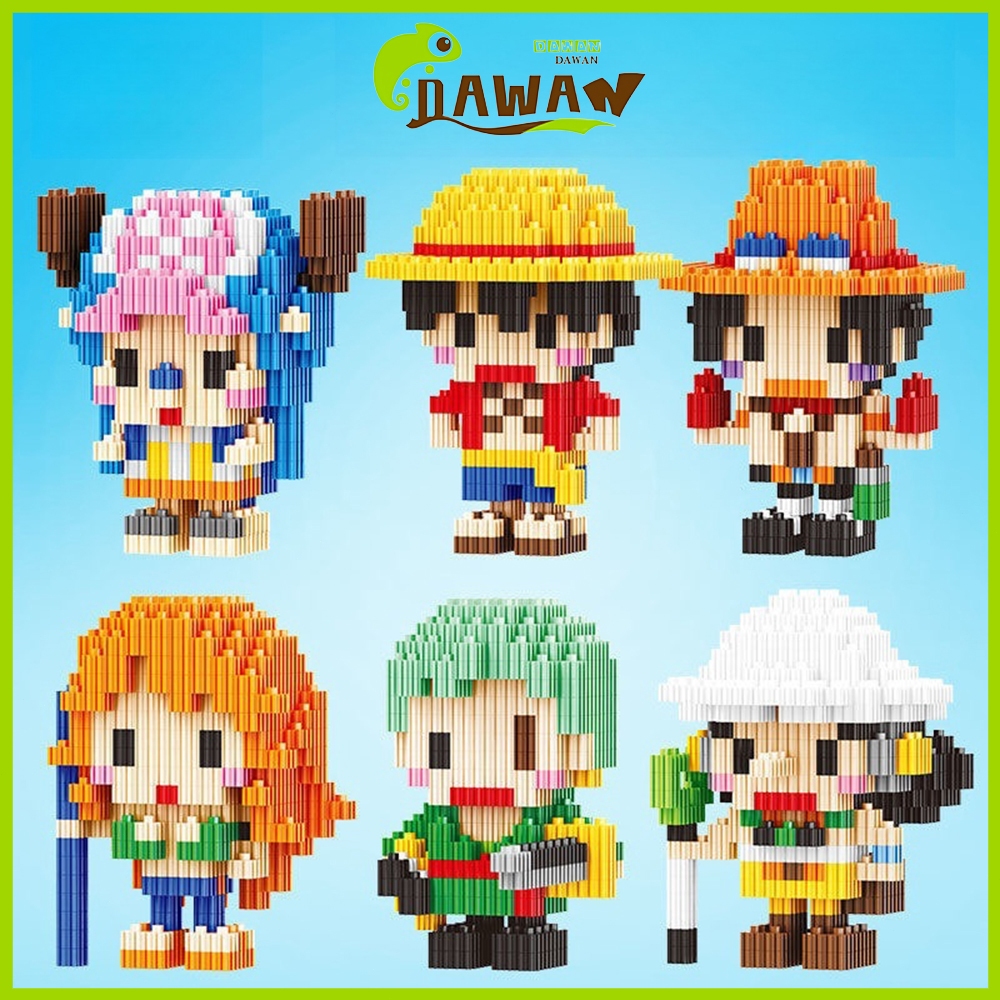One Piece Luffy Toys Cute Block Mini Character Building Block Children ...