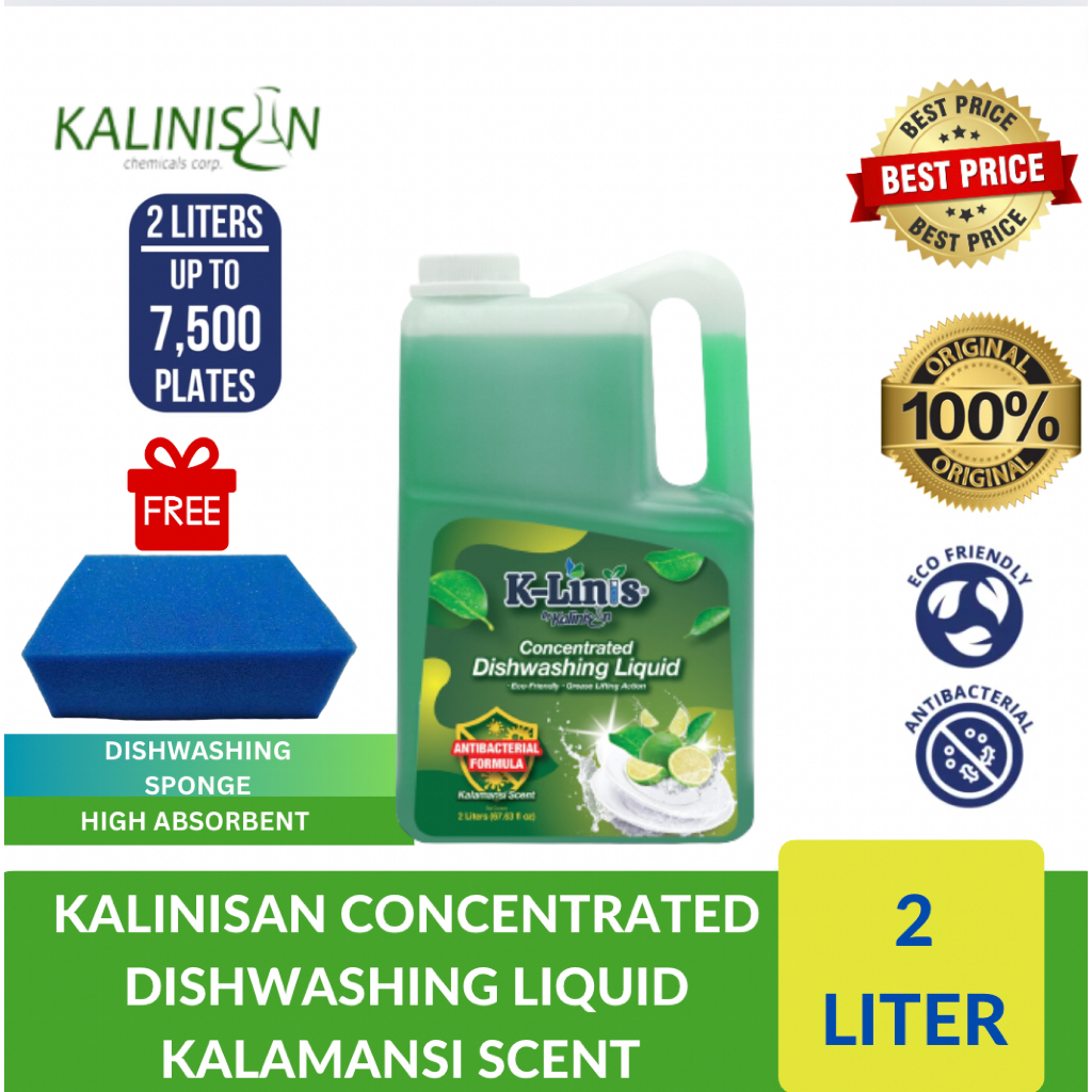 Kalinisan Concentrated 2 Liter Dishwashing Liquid Kalamansi | Shopee ...