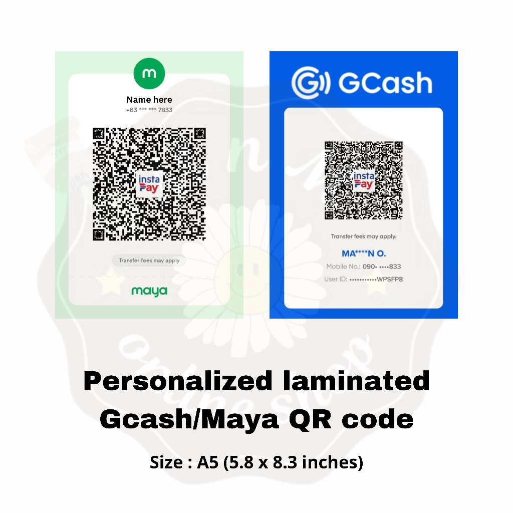 Personalized Laminated Gcash & Maya QR code display A5 | Shopee Philippines