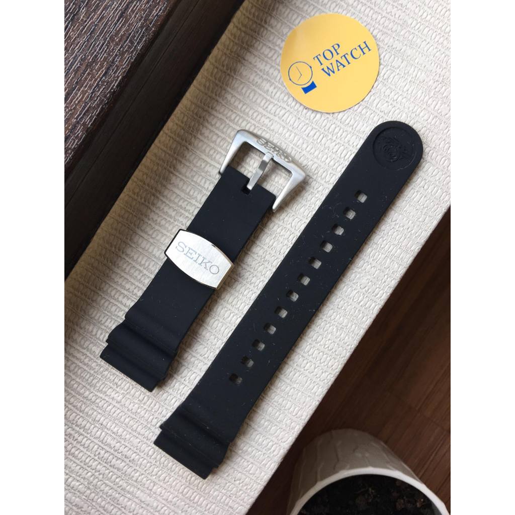 AA silicone black strap 20mm ( fits seiko mini turtle turtle or seiko ...
