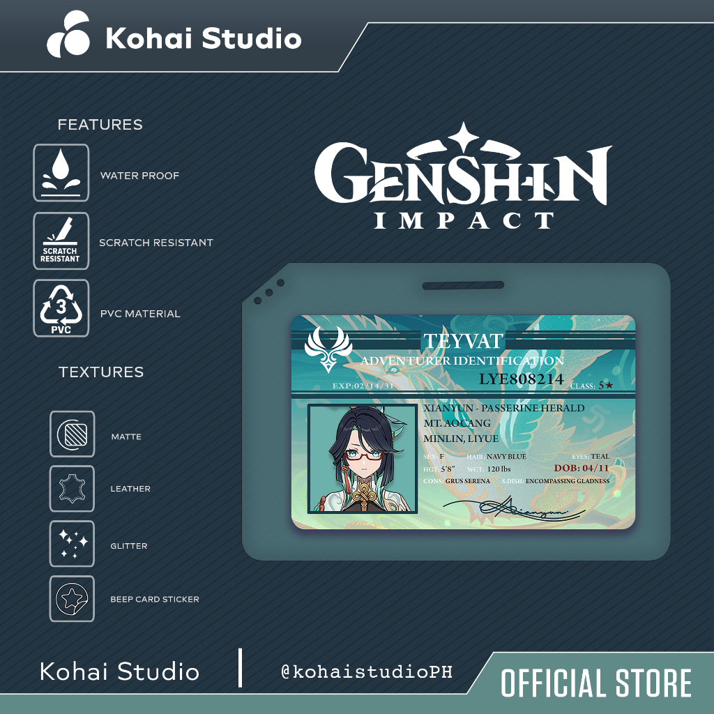 Genshin Impact ID Card Adventurer Identification Cosplay BEEP Sticker ...