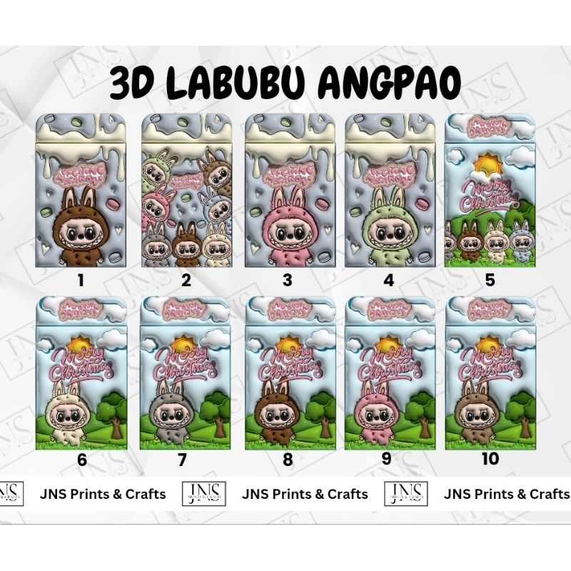 3D Labubu ANGPAO | FOR MONEY BILLS | RANDOM DESIGNS | RANDOM 10PCS. PER ...