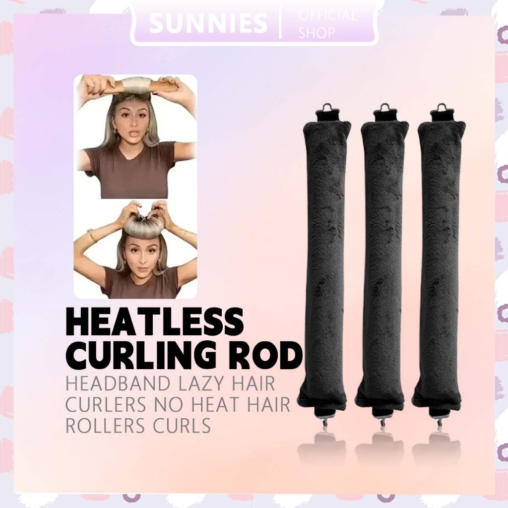 3 PCS Heatless Curling Rod Headband Lazy Hair Curlers No Heat Hair ...