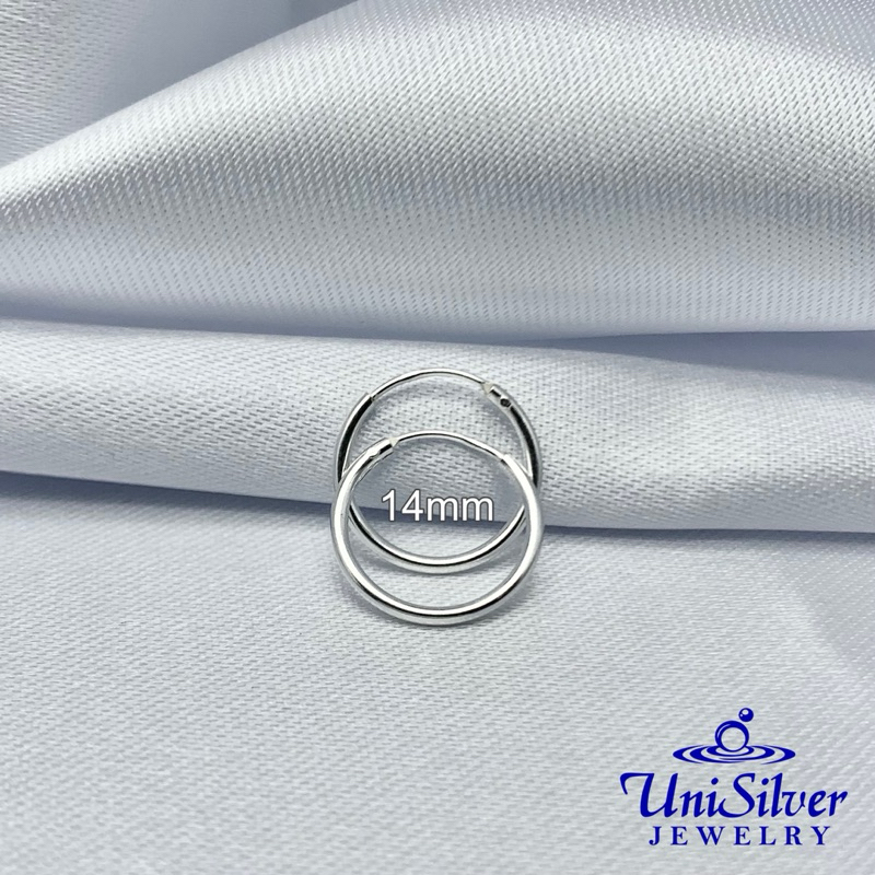 Unisilver 925 Sterling Silver 14MM Hoop Earring (LE016-2001) | Shopee ...
