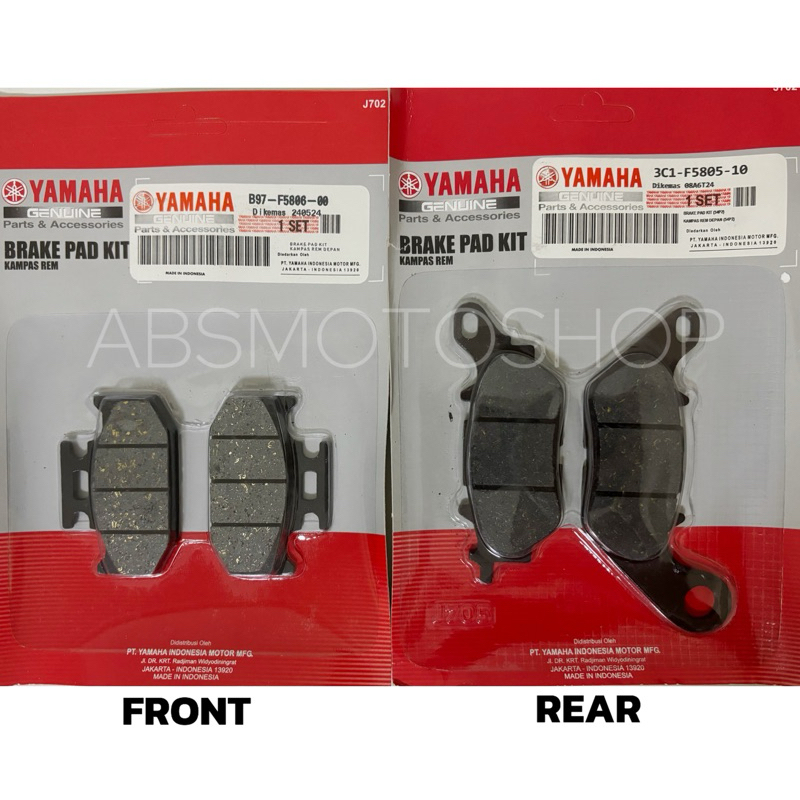 Genuine Yamaha Brake Pad Set for R15 v3 XSR 155 MT15 - Front & Rear ...