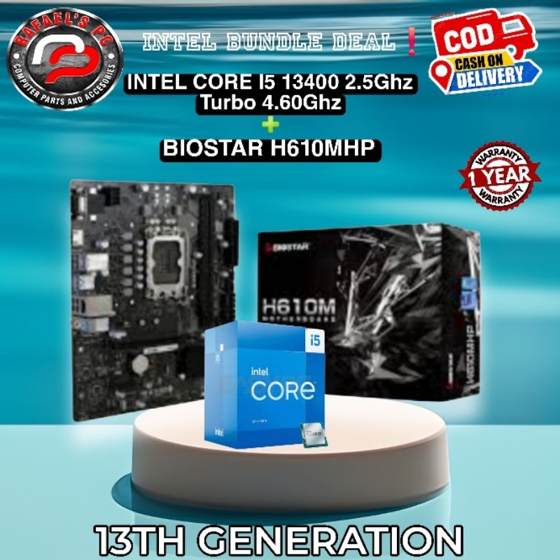 INTEL BUNDLE CORE I5 13400 LGA 1700+ H610M MOBO 13TH GENERATION ...