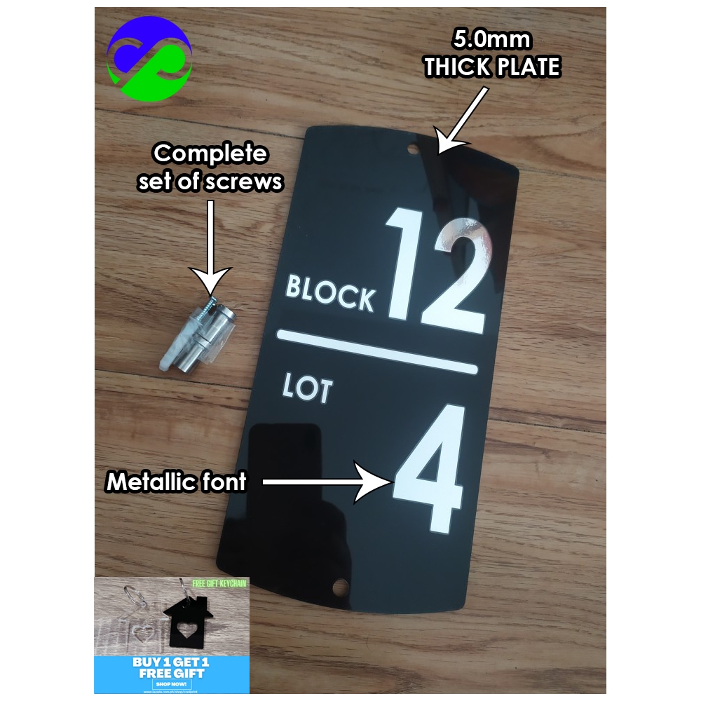 Personalized Metallic House Address Plate House Number Plate 5mm Thick ...