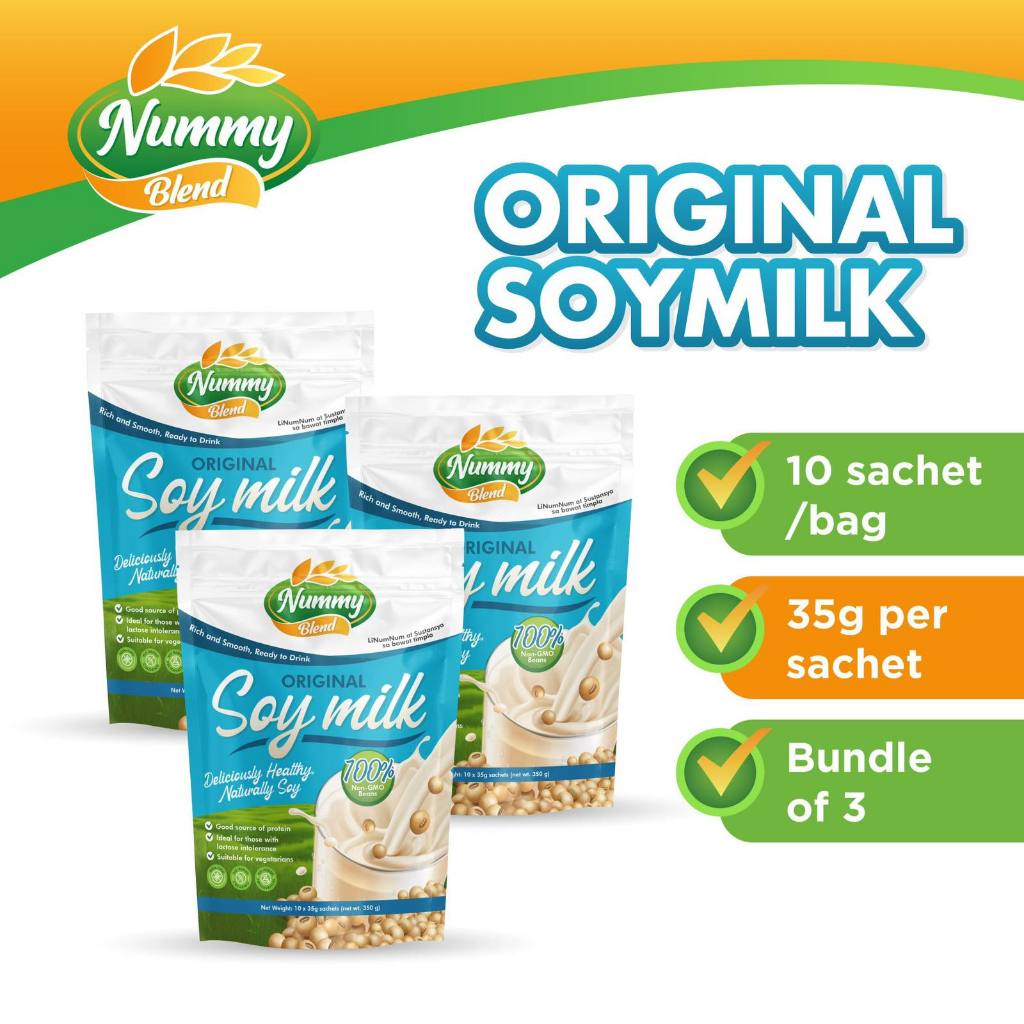 [Bundle of 3] Nummy Blend Original Soy Milk Powder 350g - Organic ...