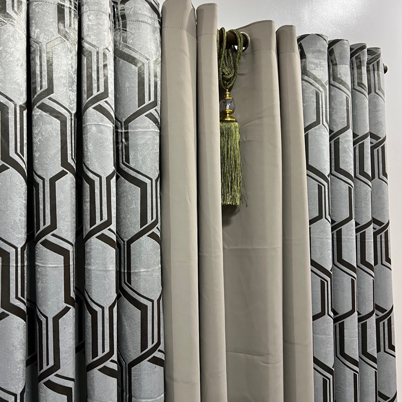 Korean Printed Blackout curtains (price per piece) | Shopee Philippines