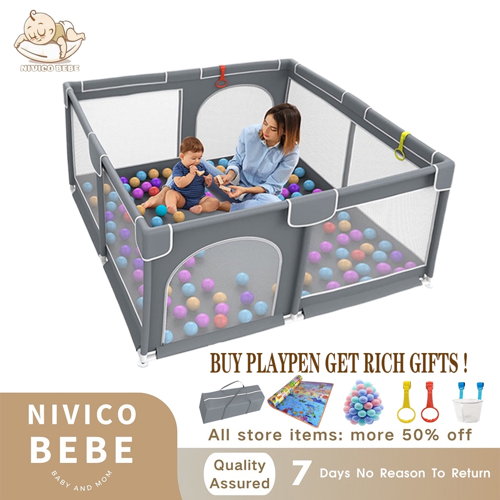 NIVICO BEBE Big Playpen For Baby Indoor Breathable Mesh Playfence ...
