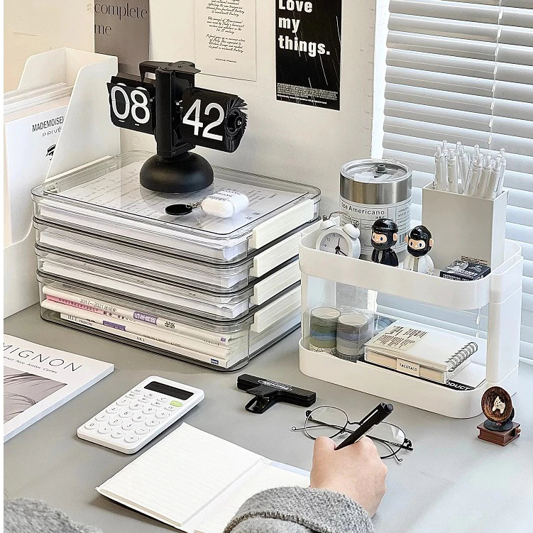 Clear Paper Sorting Container - Desktop Organizer for Documents ...