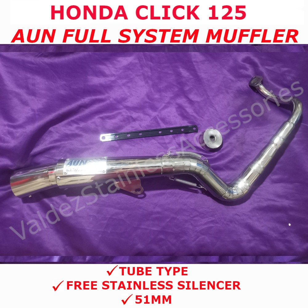 HONDA CLICK 125 New Full System Open Muffler AUN , Stainless Open PIpe ...
