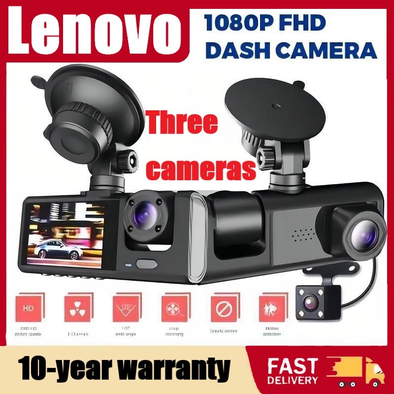 Lenovo Dash Cam For Car 1080P Dashcam For Car Front And Back With Night ...