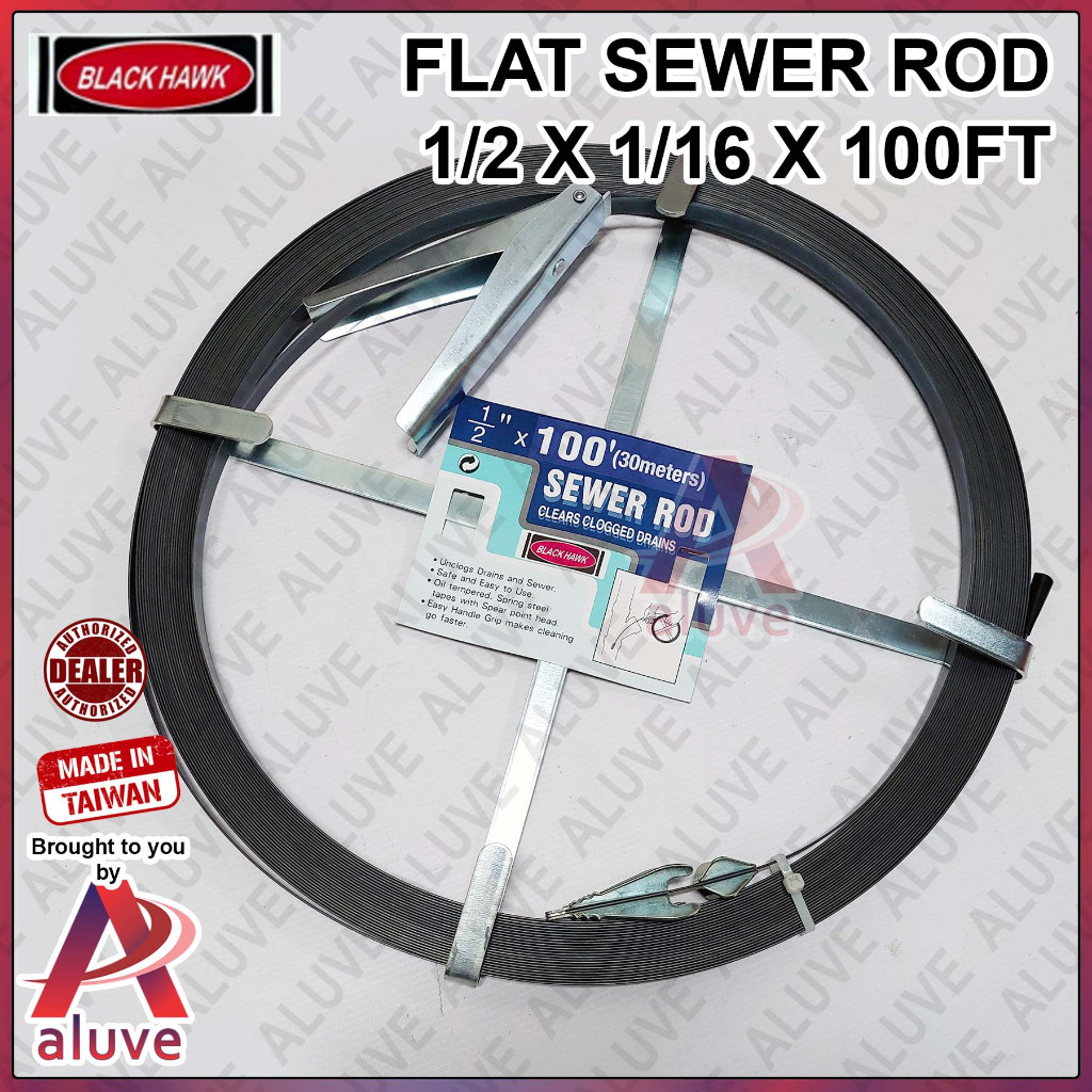 Flat Sewer Rod 1/2" x 1/16" x 100ft (30meters) | Blackhawk | Drain ...