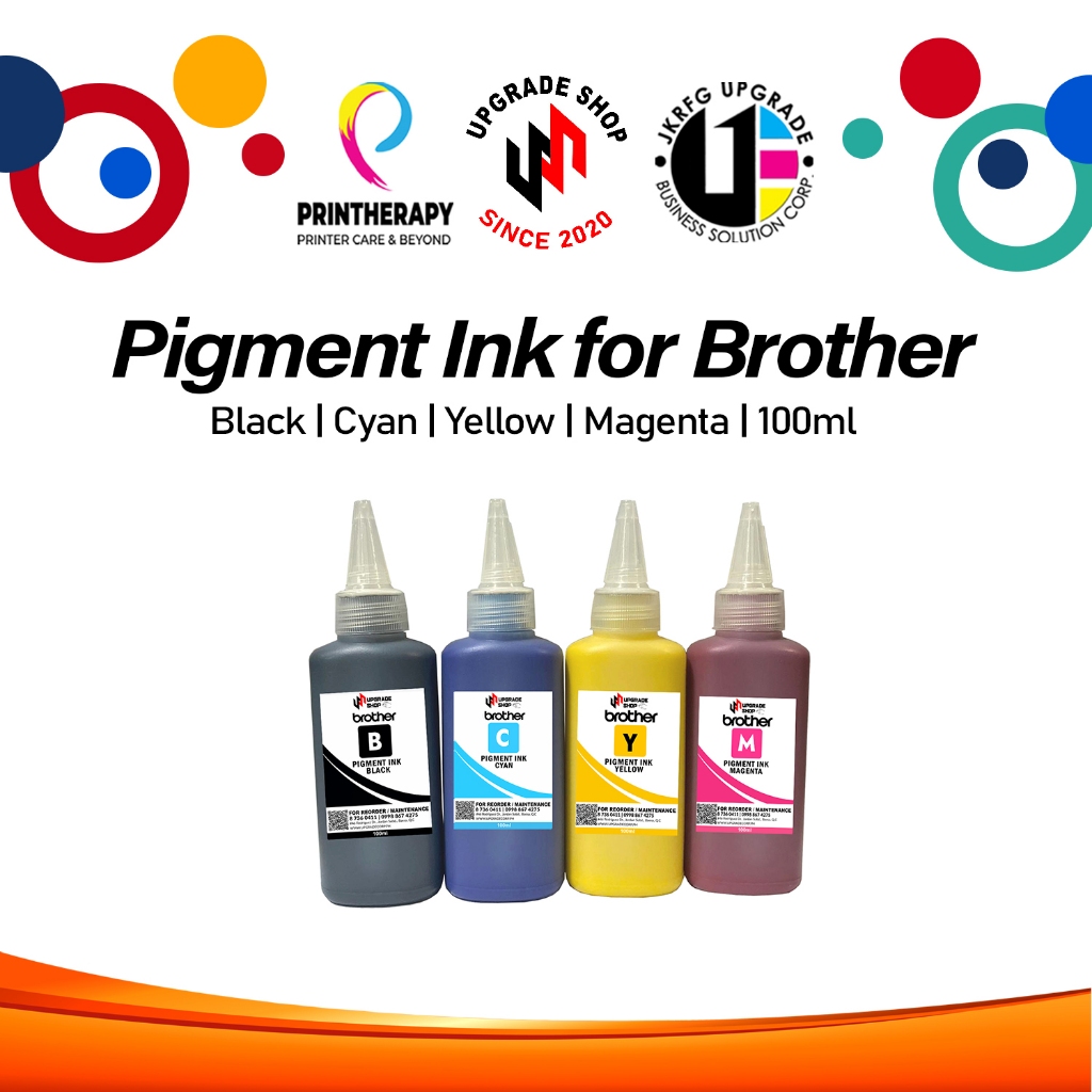 Brother UV Pigment Ink 100ml per bottle Black Cyan Yellow Magenta ...