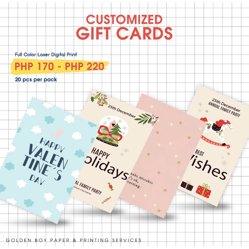 20pcs Customized Gift Cards | Shopee Philippines