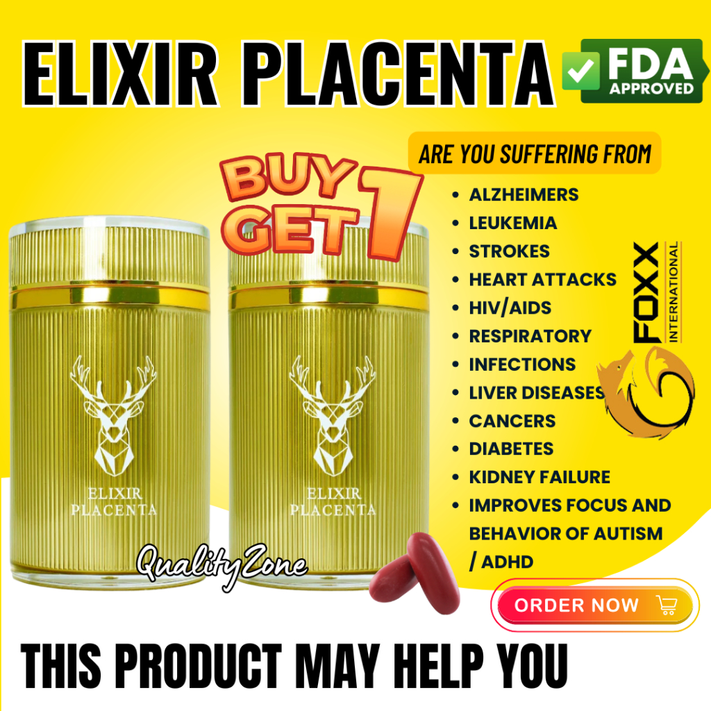 GFOXX ELIXIR PLACENTA STEM CELL THERAPY 1000mg x 60 softgels Kills ...