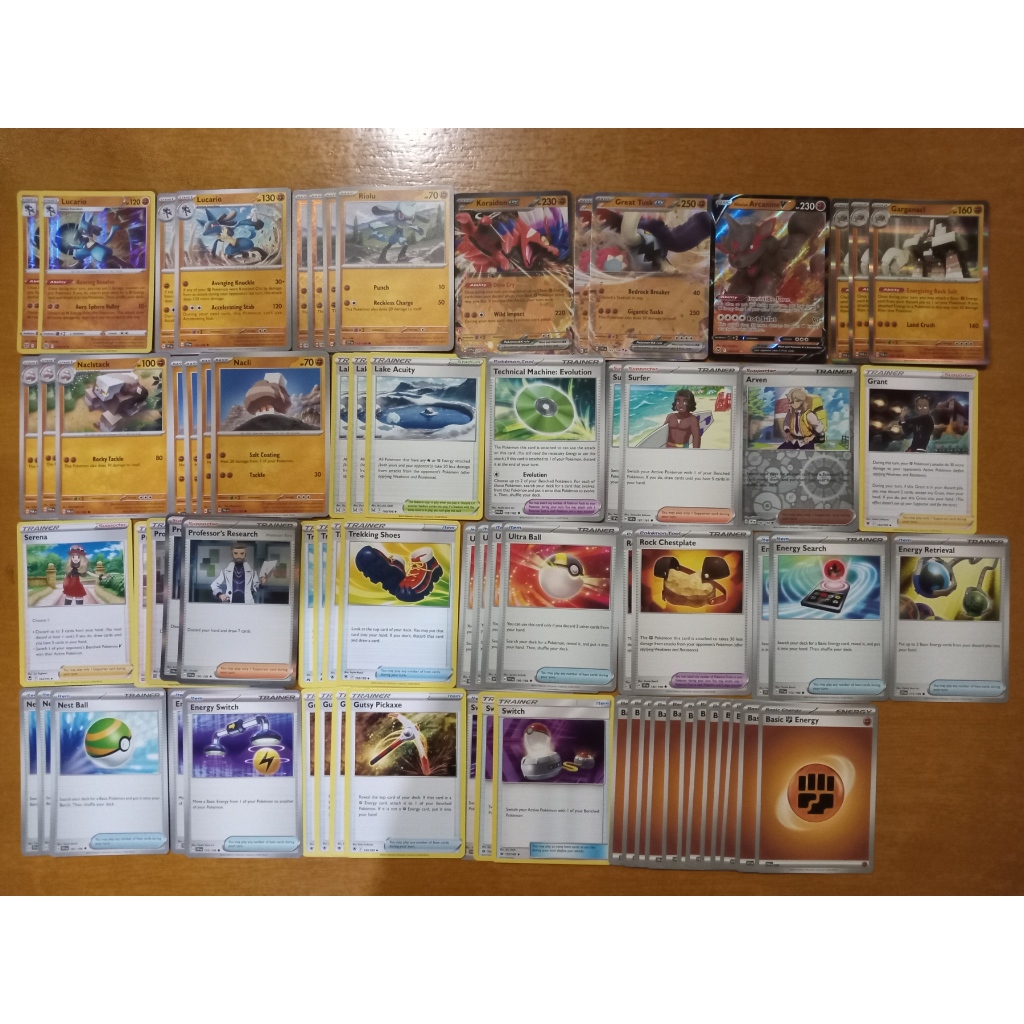 Lucario Koraidon ex Great Tusk Arcanine Fighting Deck Standard Pokemon ...