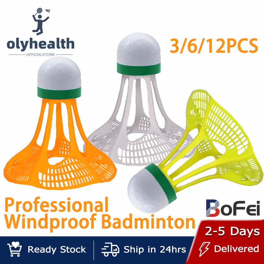 Olyhealth 3Pcs/6Pcs/12Pcs Feather Shuttlecock Plastic Badminton Durable ...