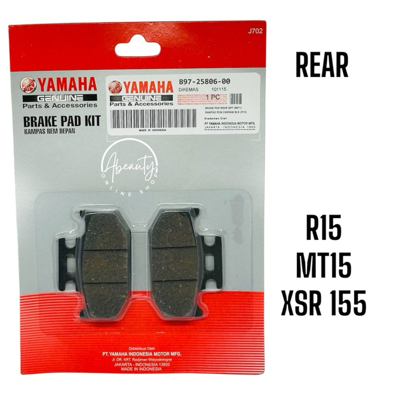 Brake Pad for Yamaha R15/ MT15/ XSR 155 Genuine parts | Shopee Philippines