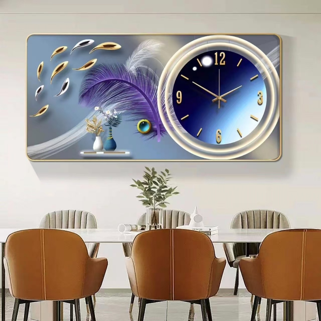 Nordic analog clock mural living room background clock abstract bedroom ...
